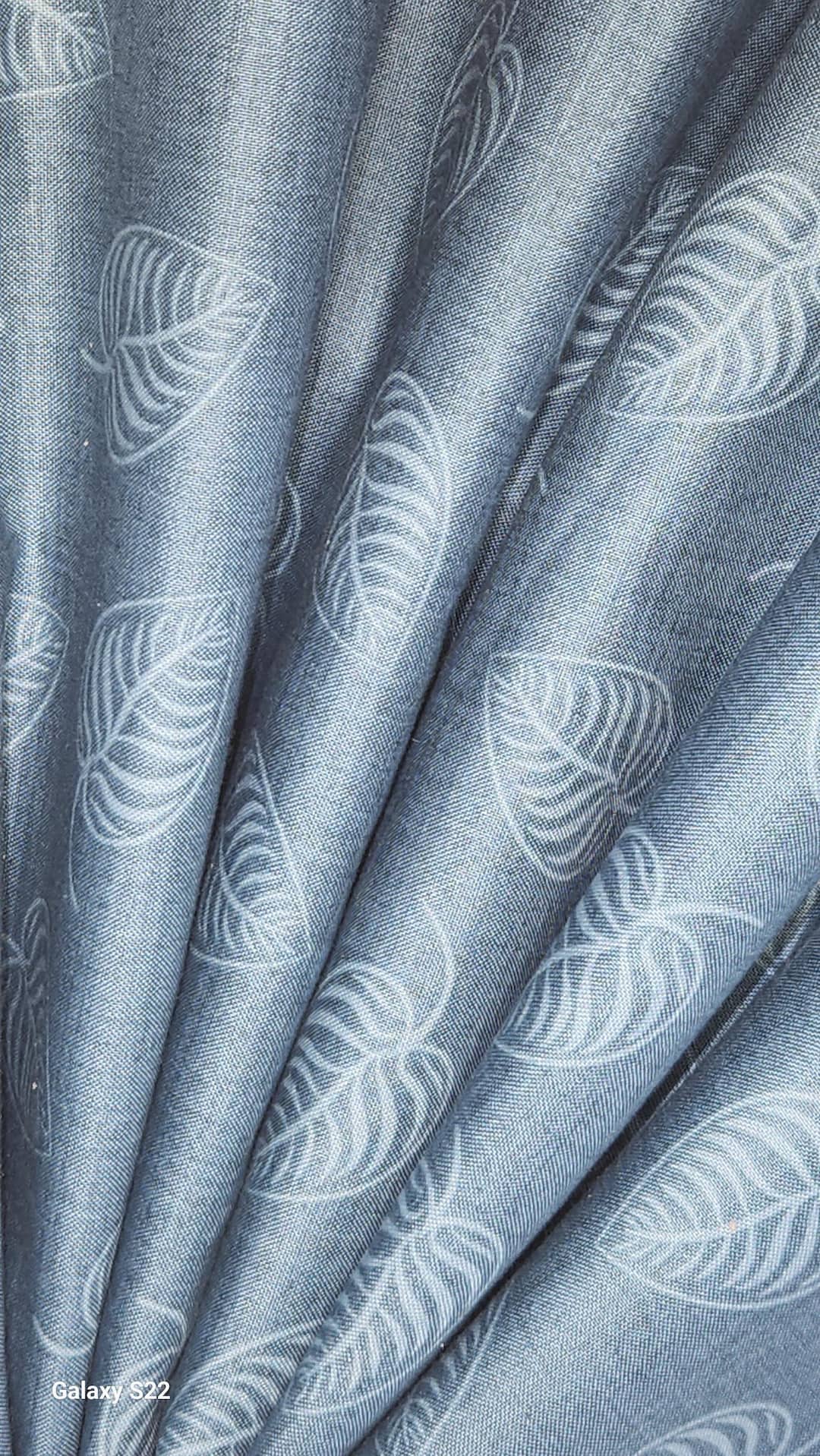 Quilting Fabric Chambray Leaves Fall Fabric Denim Blue Fabric Sewing ...