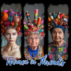 Women in Threads Spiral Notebook: Ruled Line Journal for Sewing ...