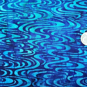 Blue Batik Quilting Fabric: Tropical Riviera Wavy Water, Robert Kaufman ...