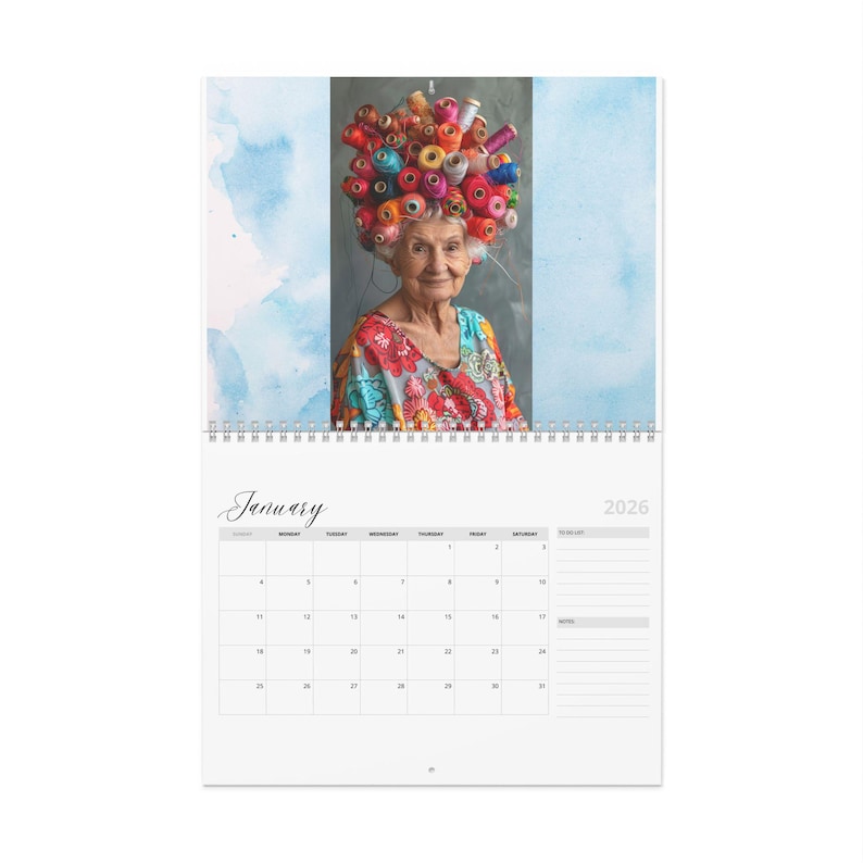 2026 Wall Calendar Women in Thread Quilters Gift Colorful Headdress ...