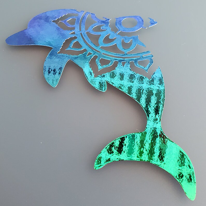 Holographic Mandala Dolphin, Vinyl Car Decal Blue - Etsy