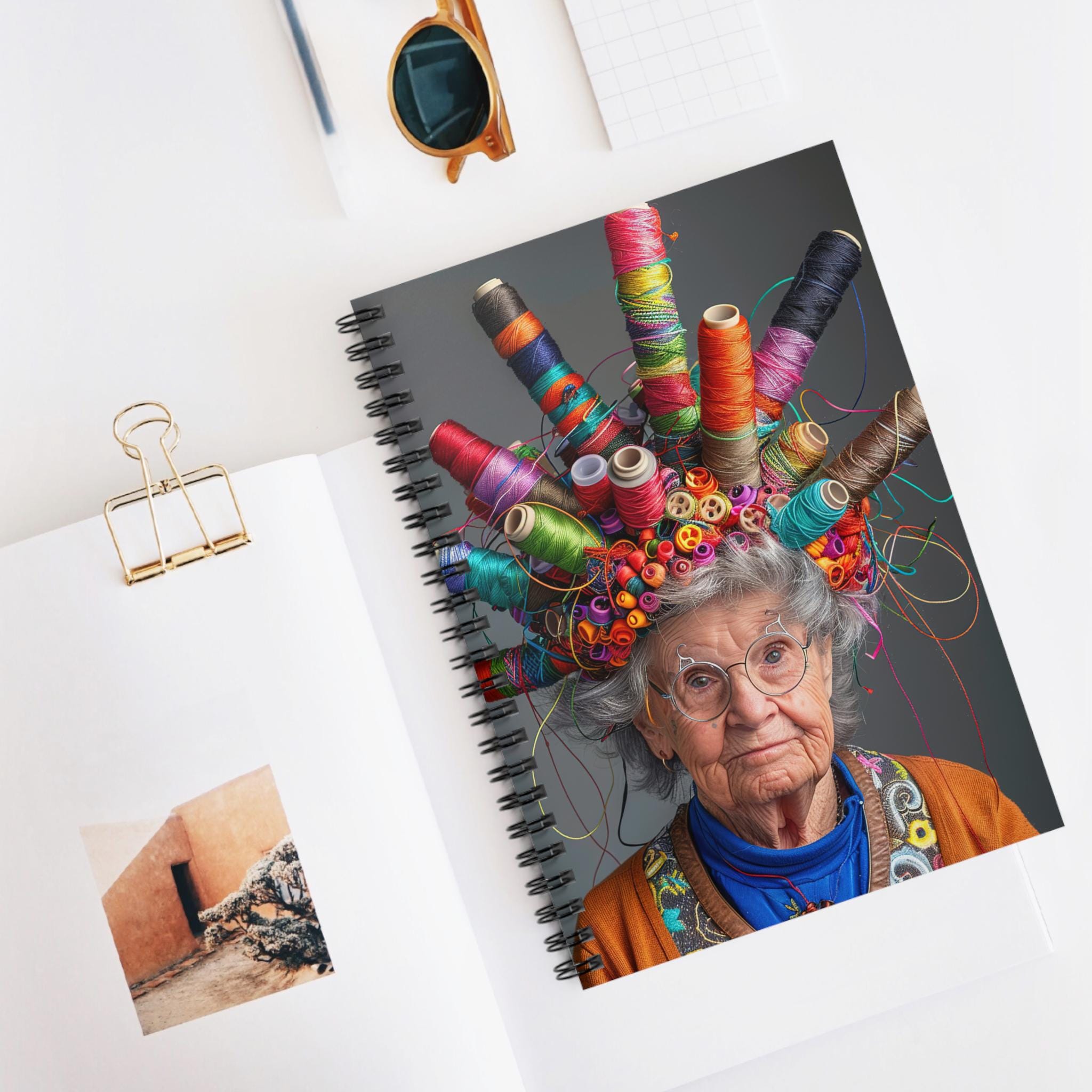 Women in Threads Spiral Notebook: Ruled Line Journal for Sewing ...