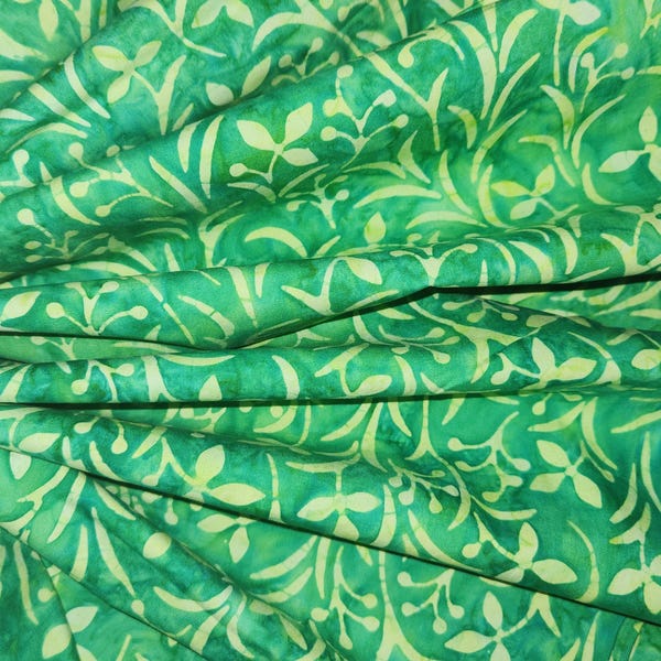 Green Batik Fabric - Etsy