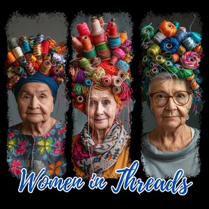 Women in Threads Spiral Notebook Ruled Lines Journal for Sewist Quilter ...