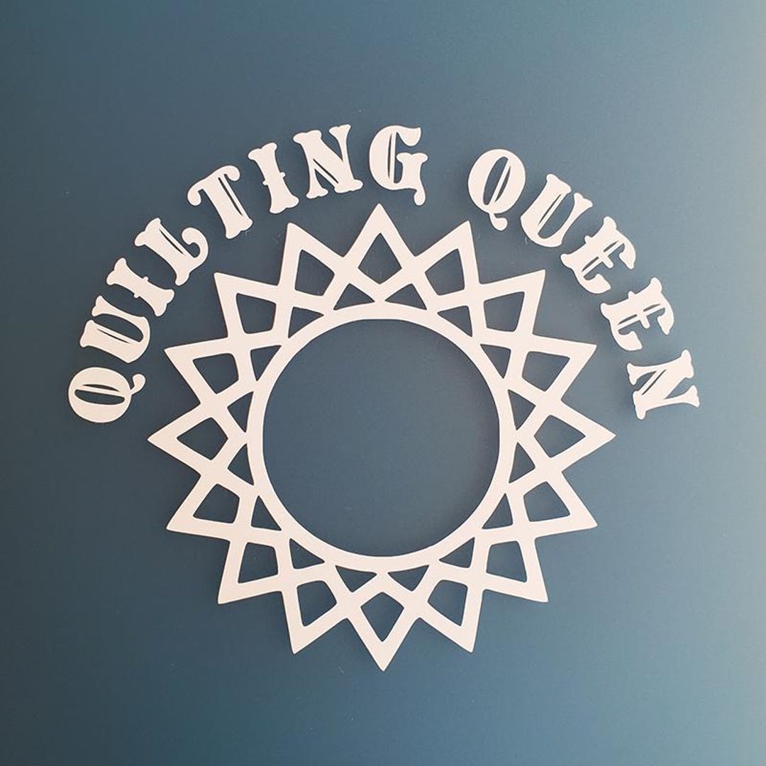 Vinyl Decal Quilting Queen Sewing Car Decal Quilting Sticker White ...