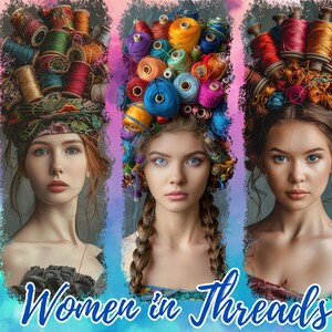 Women in Threads Spiral Notebook Ruled Lines Journal for Sewist Quilter ...