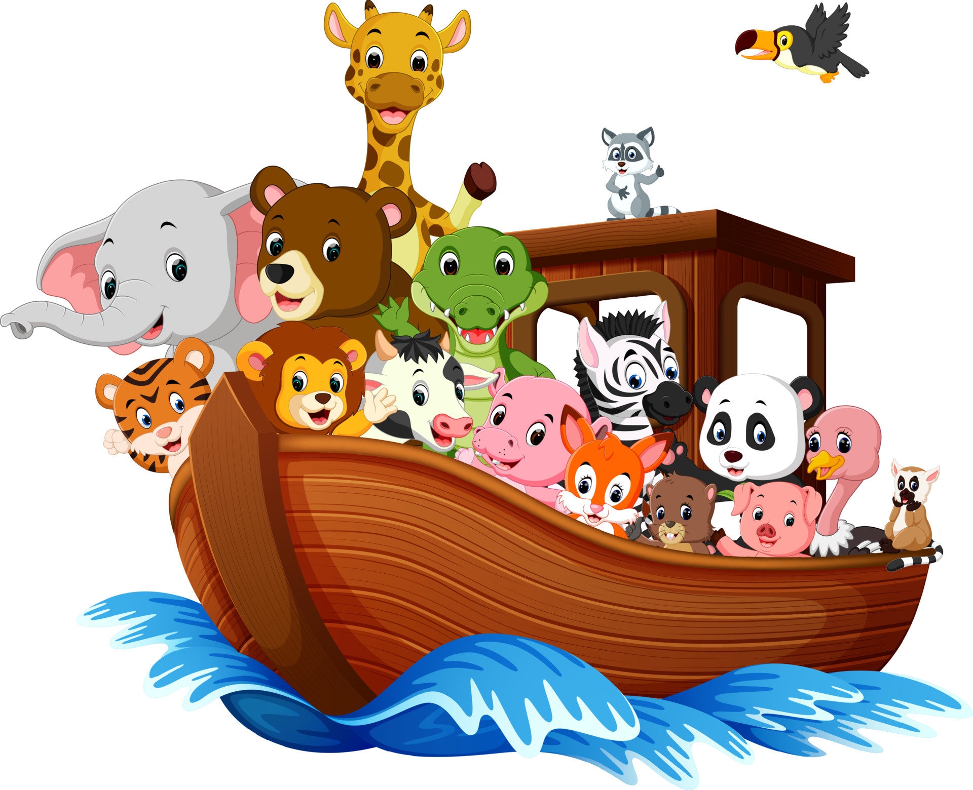Noah's Ark Clipart , Boat With Animals, Digital Download PNG, Whimsical ...