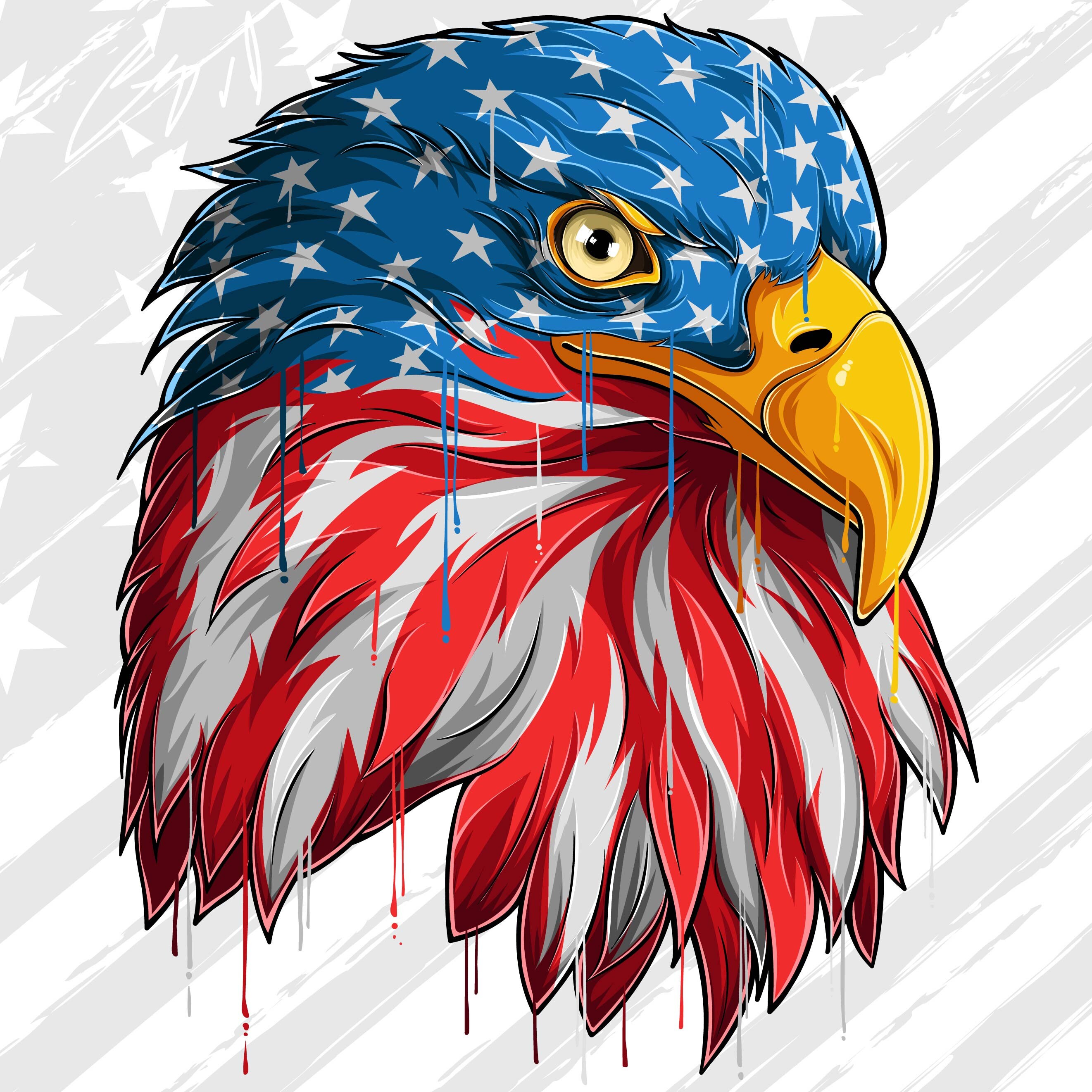 PATRIOTIC USA EAGLE Car Decal, Usa Eagle Flag, American Eagle Flag, Usa ...