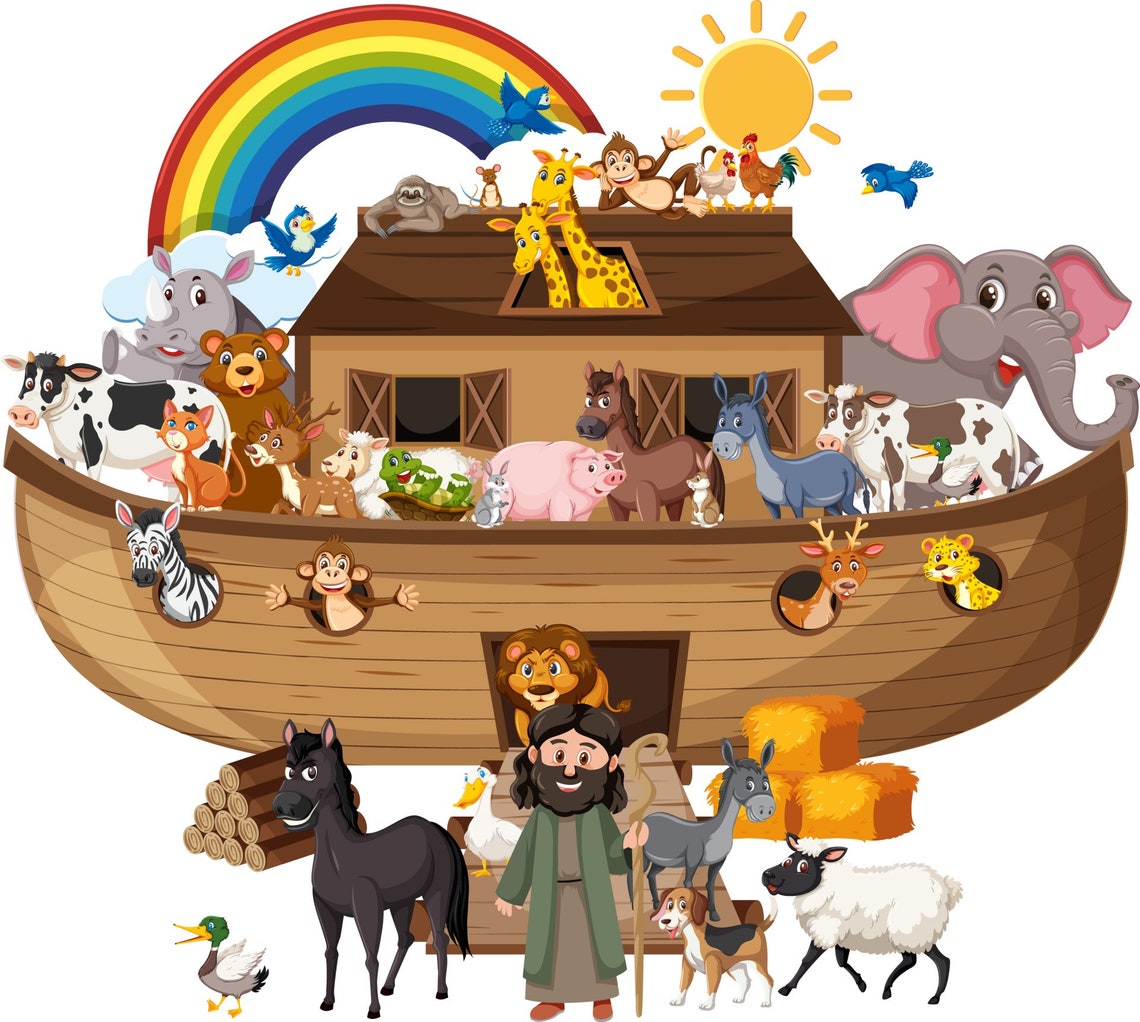 Noah's Ark Clipart , Boat With Animals, Digital Download PNG, Whimsical ...