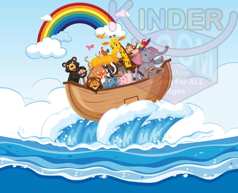 Noah's Ark Clipart, Boat With Animals, Digital Download PNG, Whimsical ...