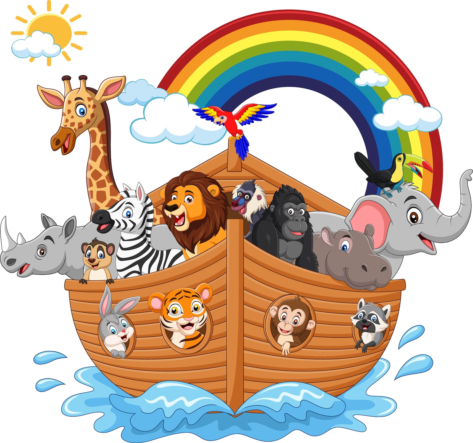 Noah's Ark Clipart Boat With Animals Digital Download PNG - Etsy