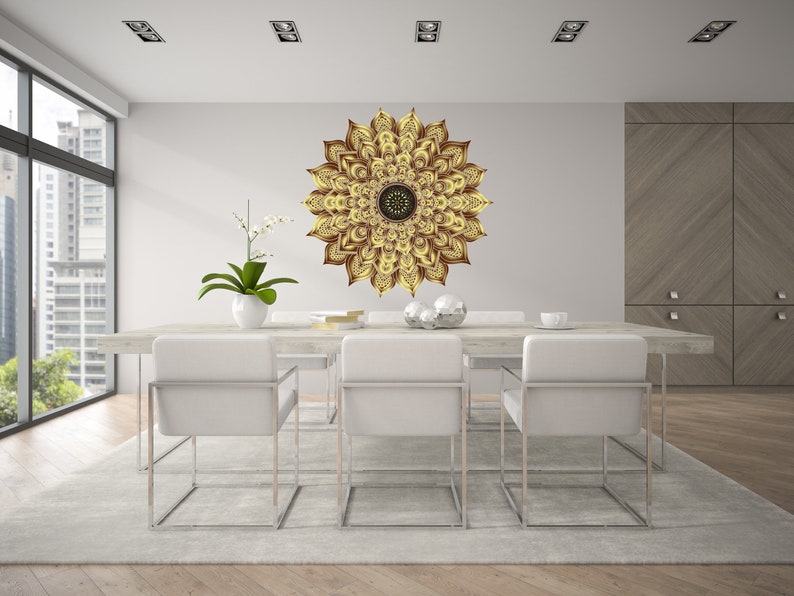 Luxury Gold Mandala Wall Art Sticker Decal Mural Modern Home Decoration High Quality - Etsy