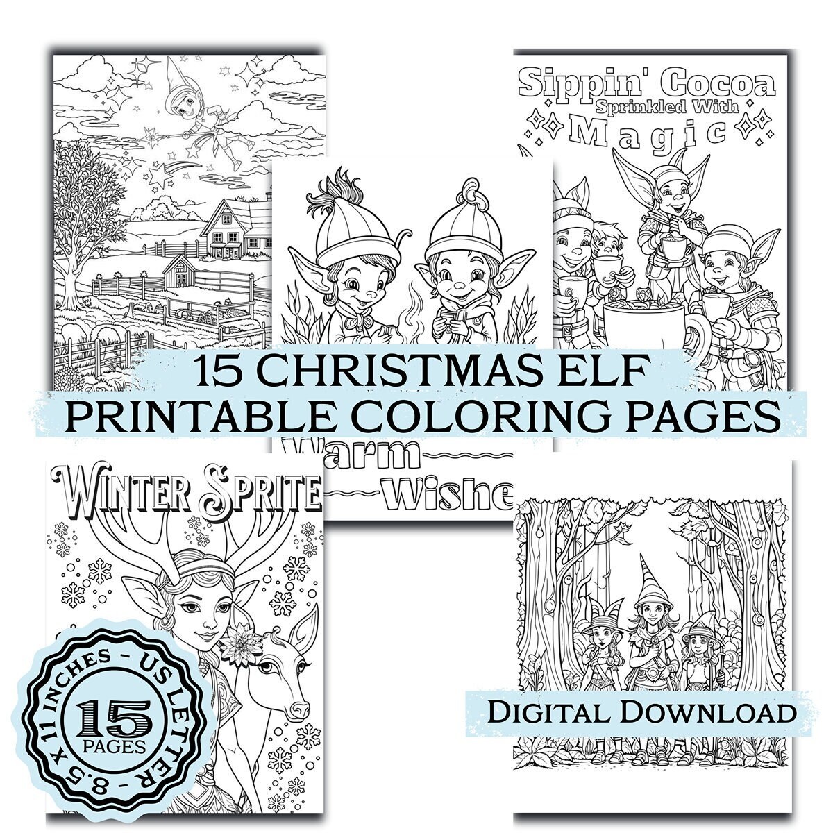 Elf Christmas Elves Coloring Pages Christmas Elf Printable Coloring ...