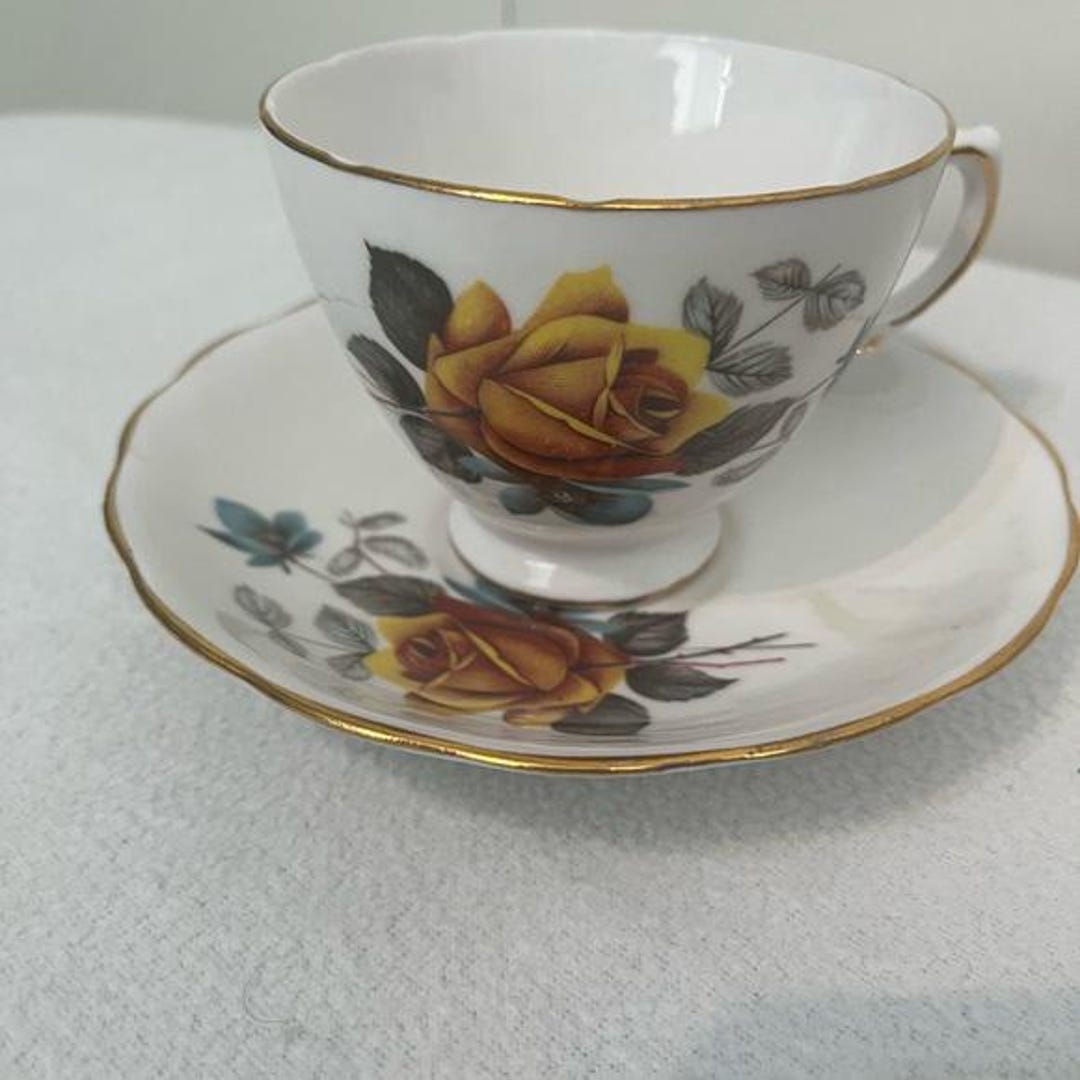 Vintage Royal Vale Bone China Rose Pattern Cup & Saucer - Etsy