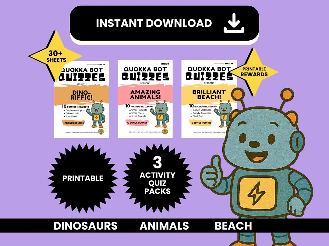 Kids Quiz Bundle | Printable Quiz Activity Pack| Instant Download ...