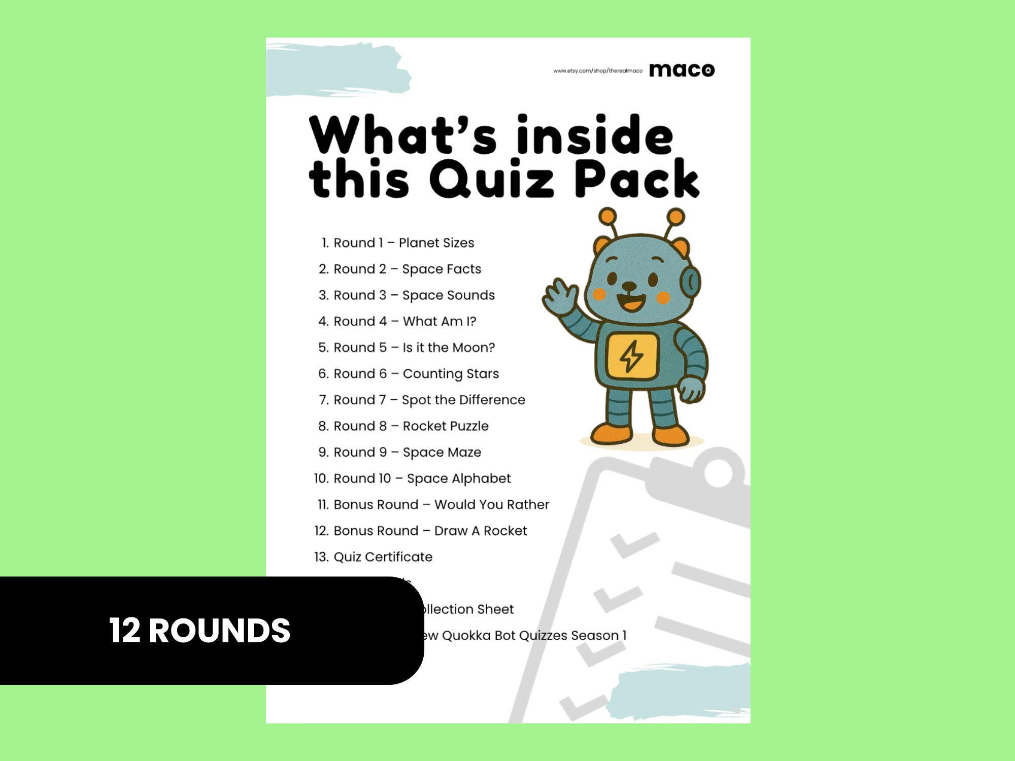 Space Quiz | Kids Quiz | Printable Space Activity Pack | Quokka Bot ...