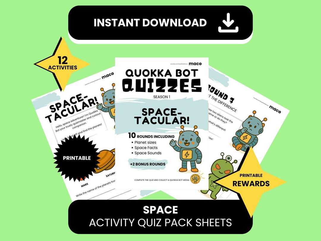 Space Quiz | Kids Quiz | Printable Space Activity Pack | Quokka Bot ...