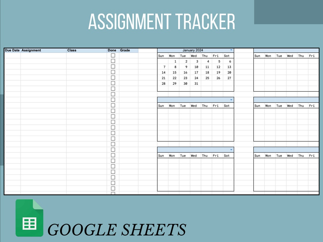 GOOGLE SHEETS Assignment Tracker - Etsy