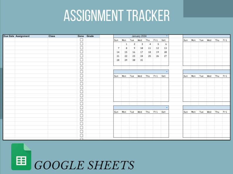 GOOGLE SHEETS Assignment Tracker - Etsy