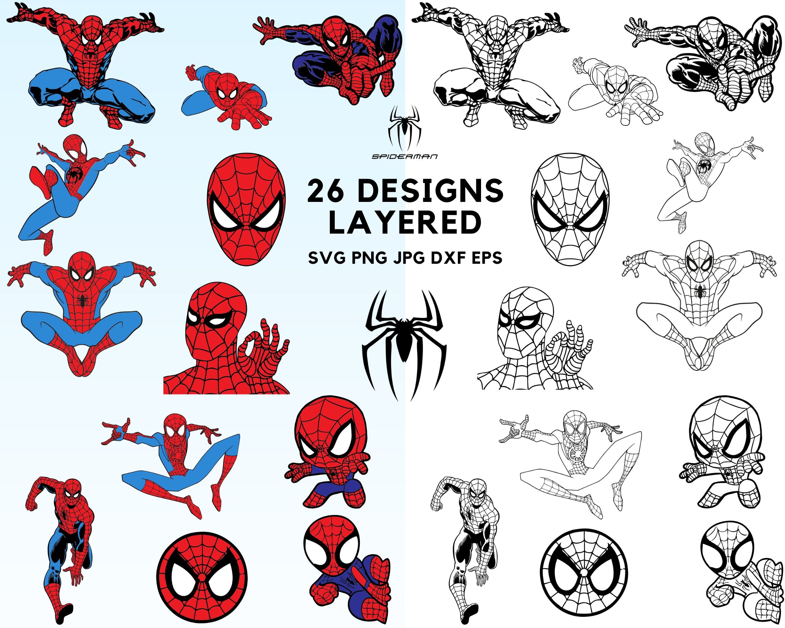 Spiderman SVG Bundle / Spiderman Outline Cut Files / Cute - Etsy Canada