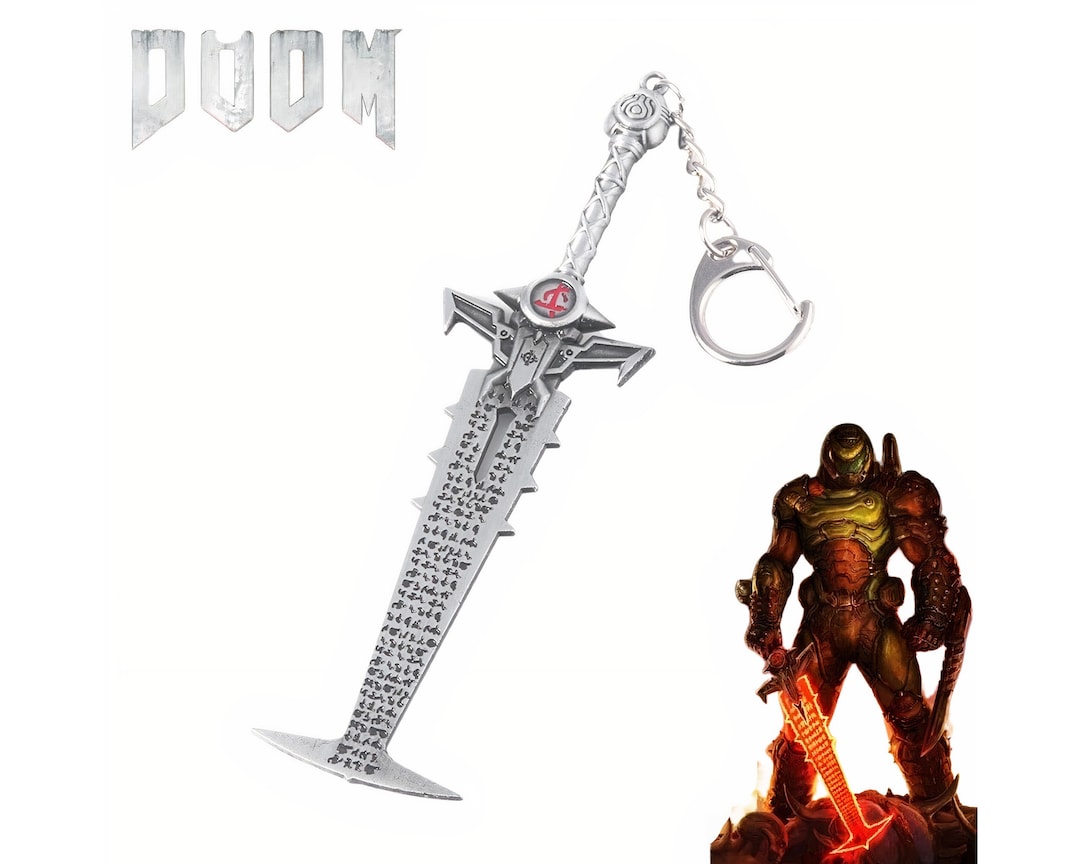 Doom Eternal Keychain Crucible Sword Pendant / Video Game Shooter ...