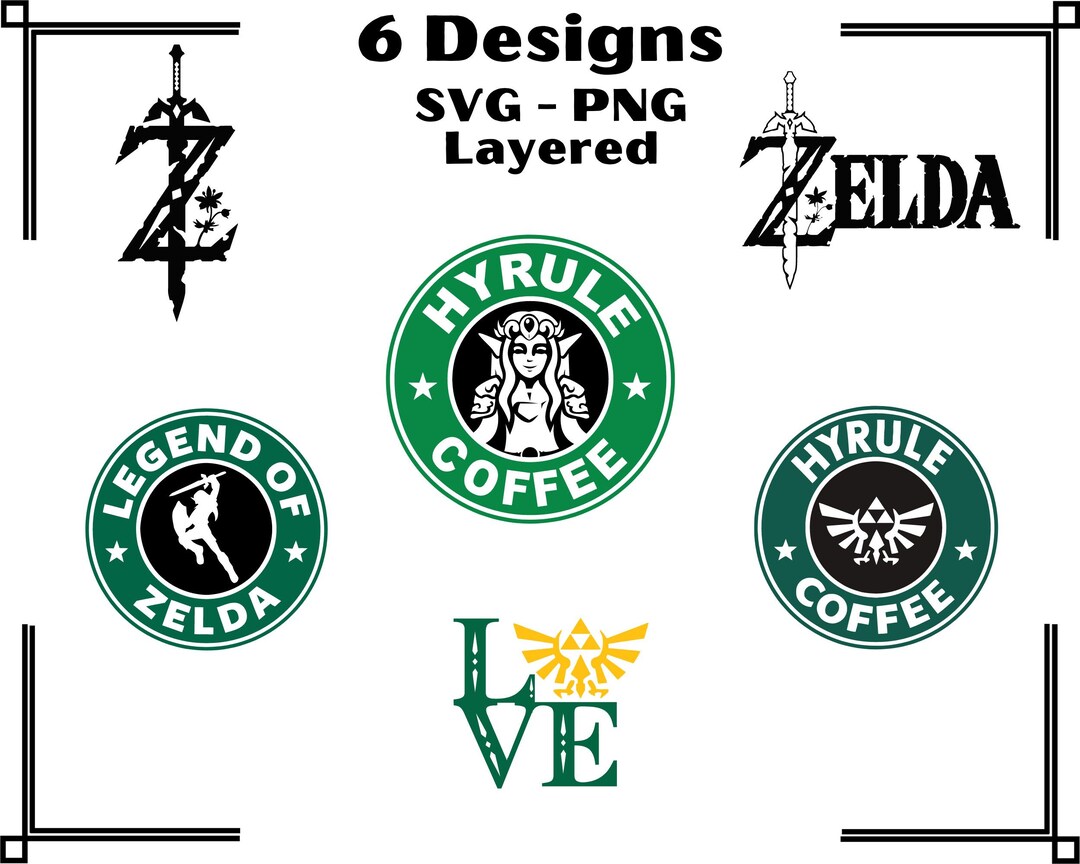 The Legend Of Zelda Svg Bundle Zelda Coffee Vector Cut Files Etsy