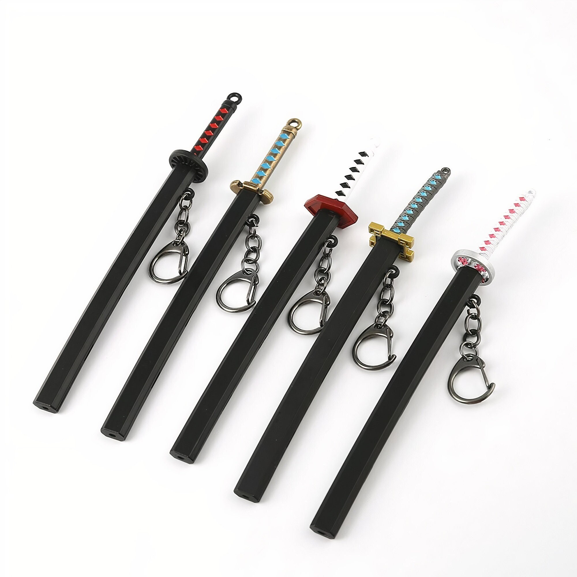 Demon Slayer Keychain Giyu Tomioka Nichirin Blade Pendant / - Etsy