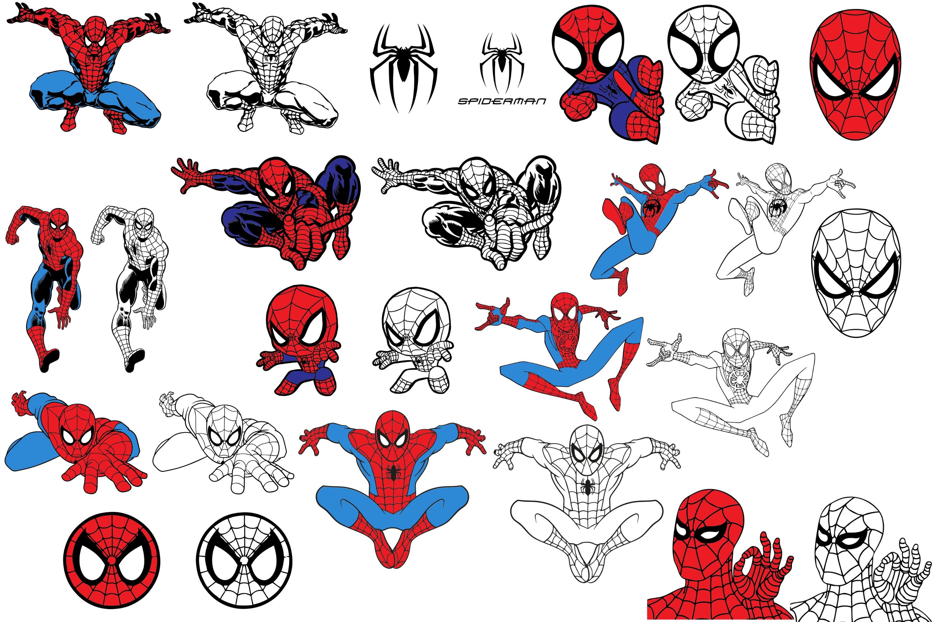 Spiderman SVG Bundle / Spiderman Outline Cut Files / Cute - Etsy UK