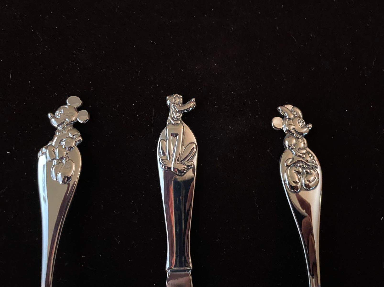 5 Mickey Mouse Minnie & Pluto Silver-plated Baby Silverware Set by Reed ...