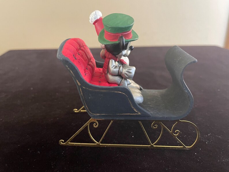 Walt Disney Mickey Mouse and Minnie Mouse on Sleigh by Hudson Pewter - Etsy