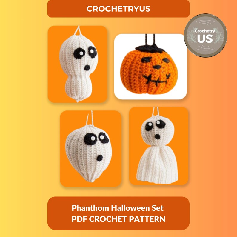 Phantom Halloween Set Crochet Pattern, Halloween Crochet Patterns ...
