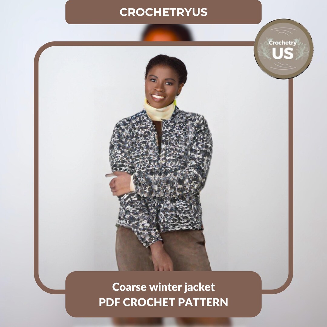 Coarse Winter Jacke Crochet Pattern, Boho Jacket Crochet Pattern ...
