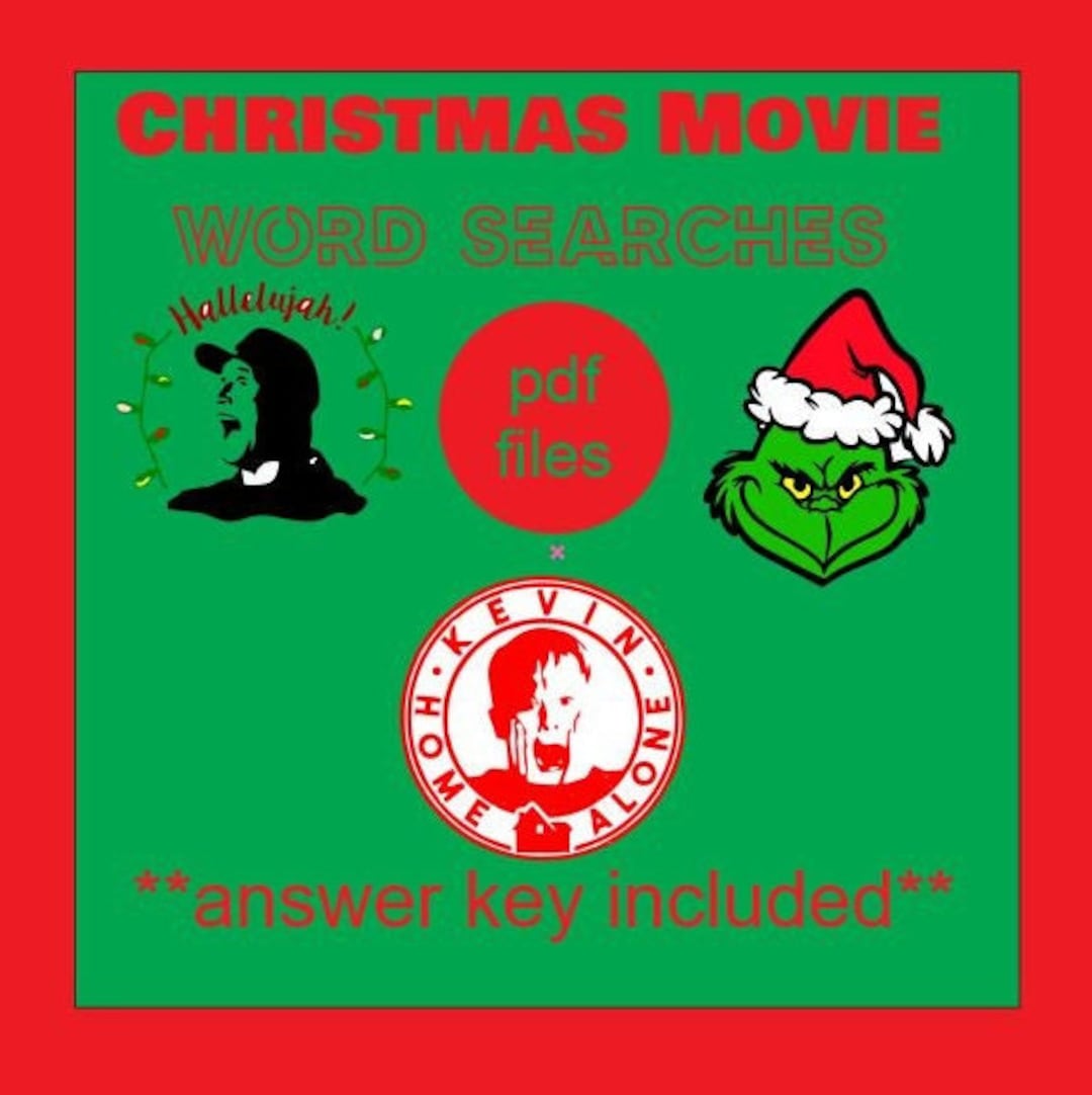 Christmas Movie Word Searches - Etsy