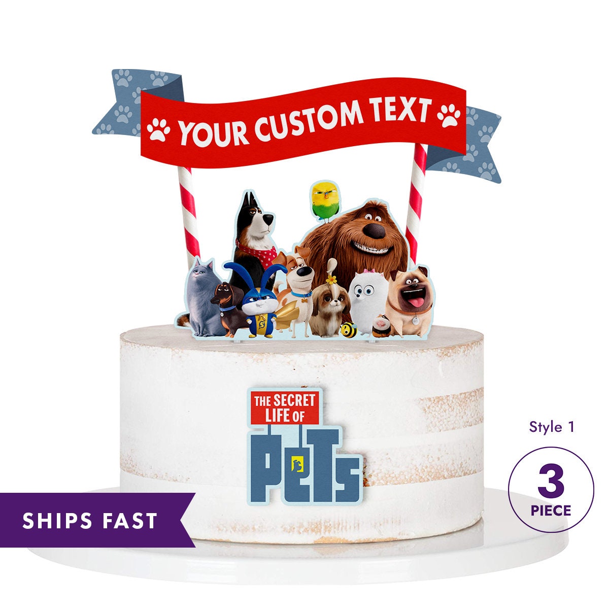 The SECRET LIFE of PETS Cake Topper - Etsy