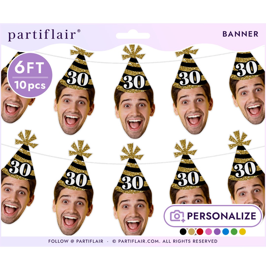 CUSTOM HEAD Birthday BANNER, Custom Birthday Photo Banner, Face Banner ...