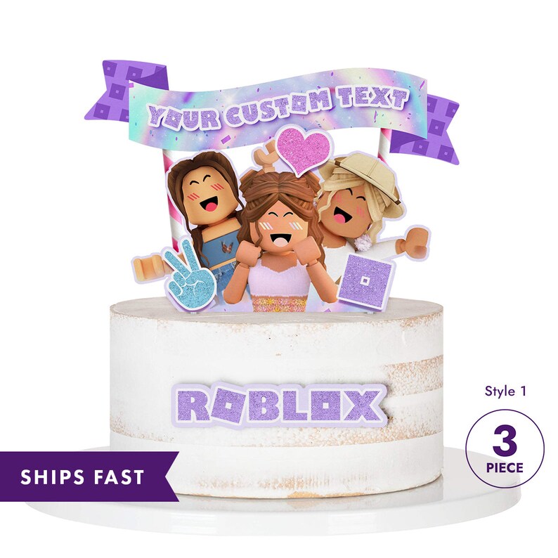 ROBLOX Girls Roblox Girls Cake Topper Roblox Pink Cake - Etsy Israel