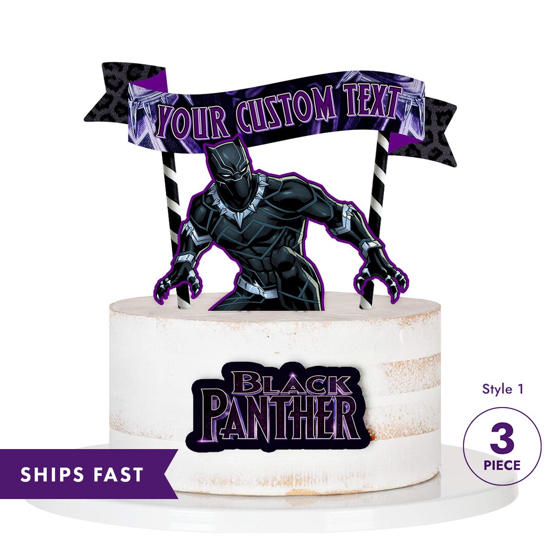 BLACK PANTHER Personalized Cake Topper Avengers' Black - Etsy