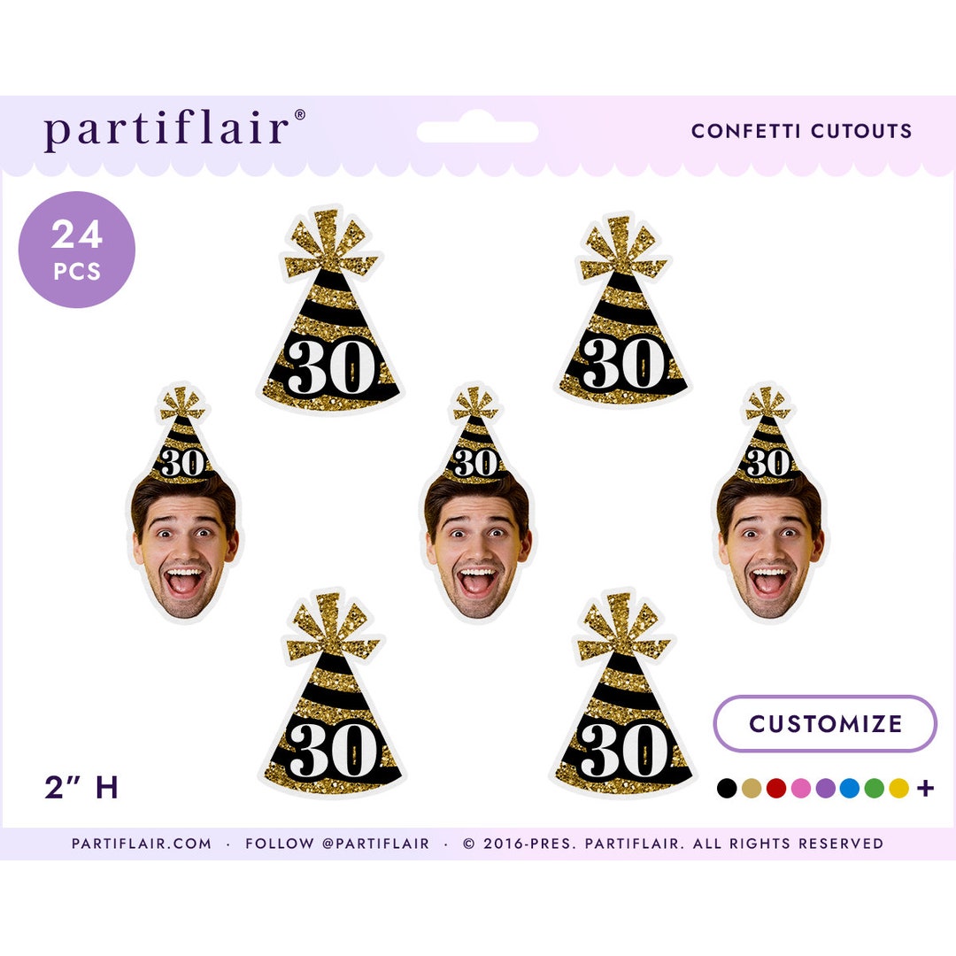 CUSTOM HEAD Birthday Confetti, Custom Birthday Photo Decorations, Face ...
