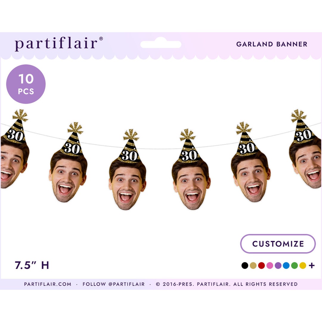 Custom Face Birthday Banner: Personalized Photo Party Decor - Etsy