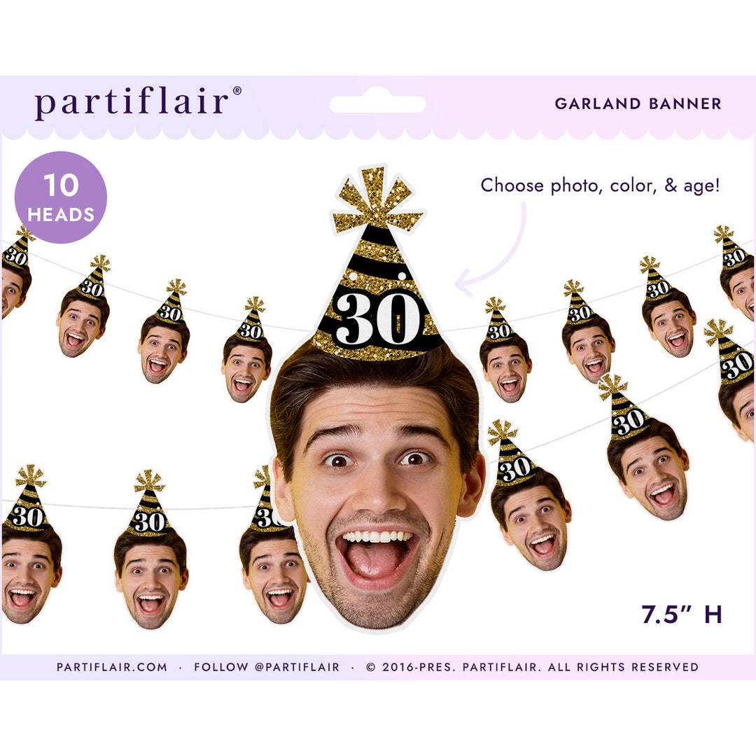 CUSTOM HEAD Birthday BANNER Custom Birthday Photo Banner - Etsy