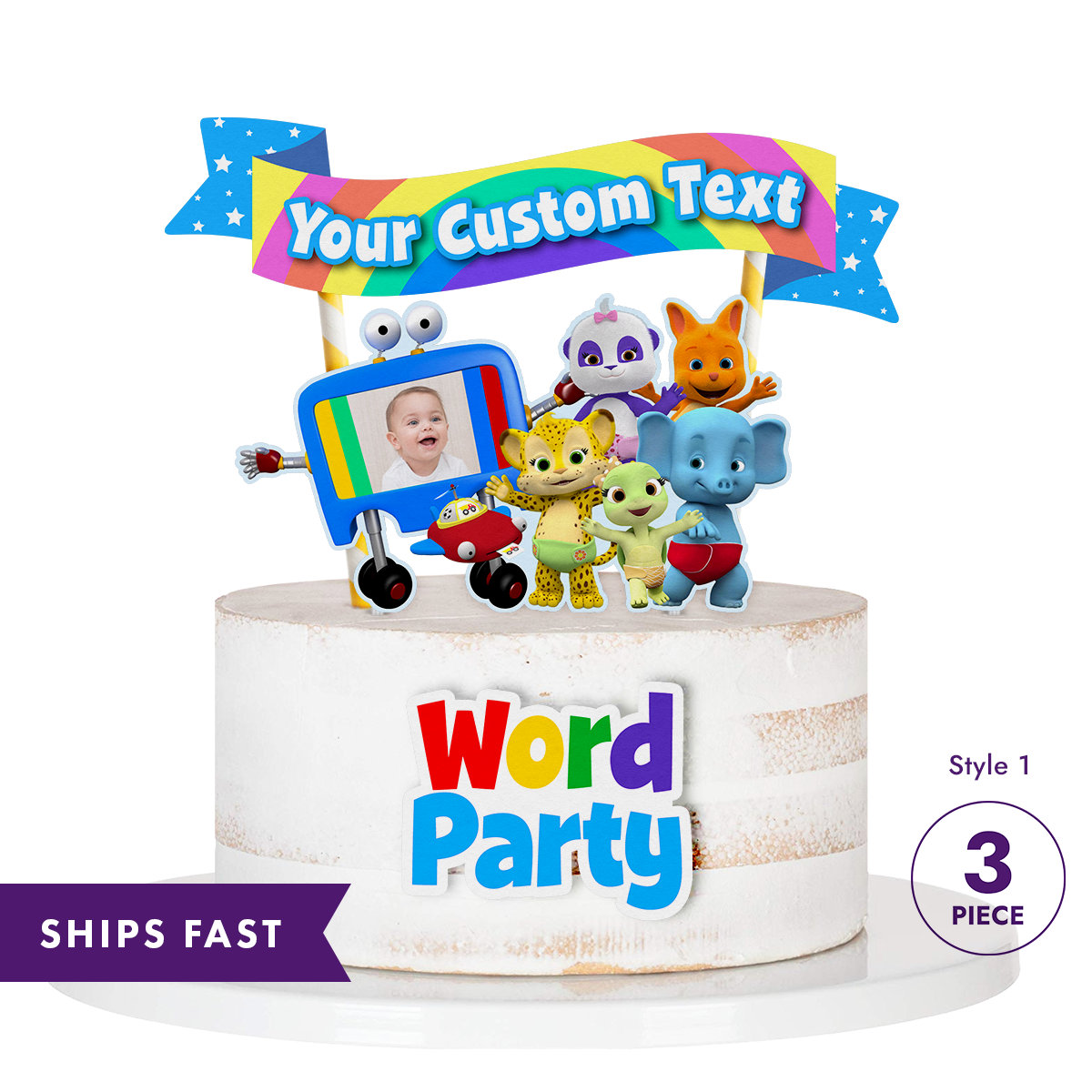 WORD PARTY Cake Topper Set Word Party Cake Bunting Cake - Etsy