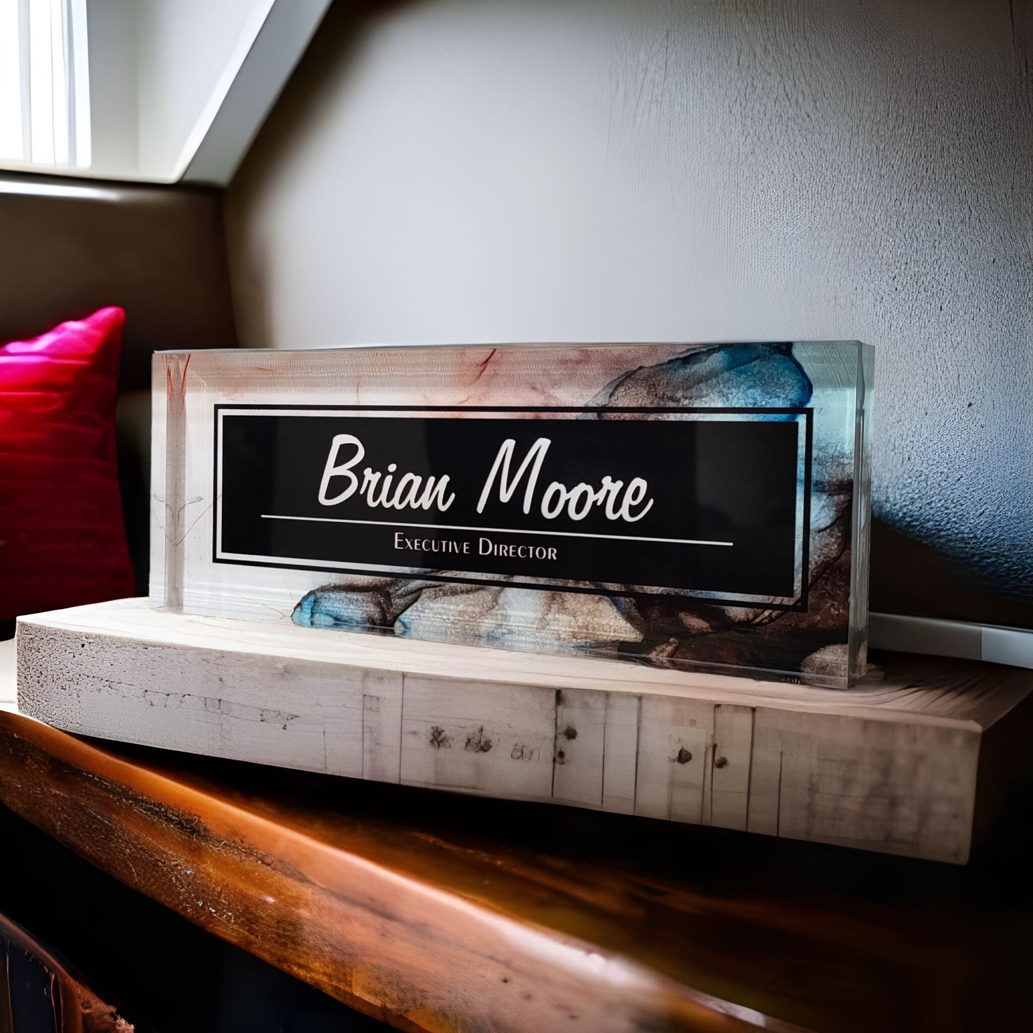 Desk Name Plate Custom Office Name Plate Phd Gift Office - Etsy