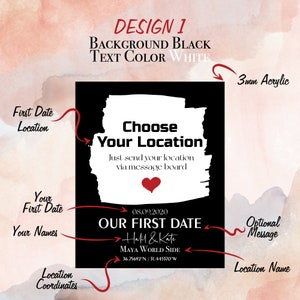 Personalized Acrylic Map Our First Date, Valentines Gift, Custom ...