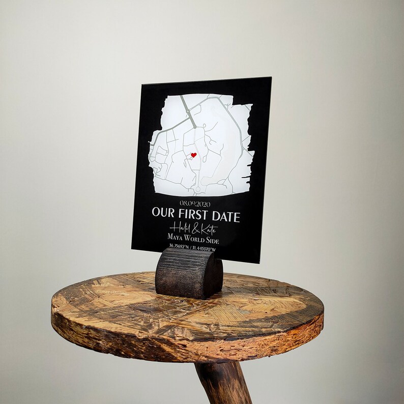 Personalized Acrylic Map Our First Date Valentines Gift - Etsy