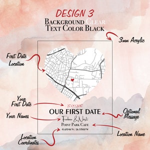 Personalized Acrylic Map Our First Date, Valentines Gift, Custom ...