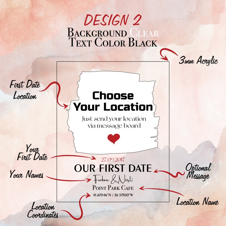 Personalized Acrylic Map Our First Date Valentines Gift - Etsy