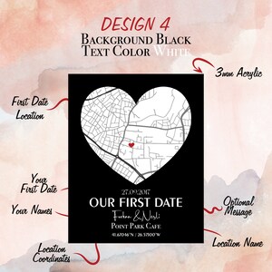 Personalized Acrylic Map Our First Date, Valentines Gift, Custom ...