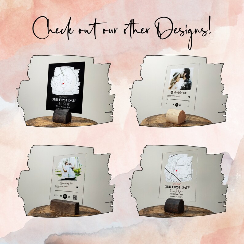 Personalized Acrylic Map Our First Date With Wood Stand for - Etsy