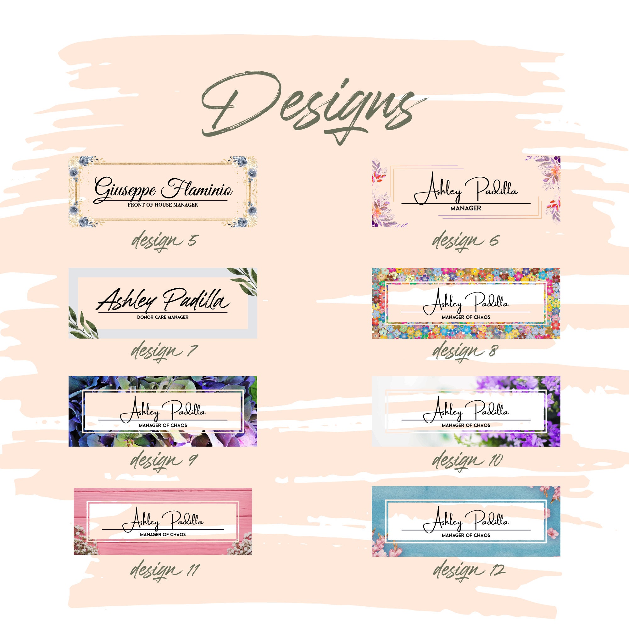 Personalized Flower Name Plate for Desk Desk Plaque Custom - Etsy