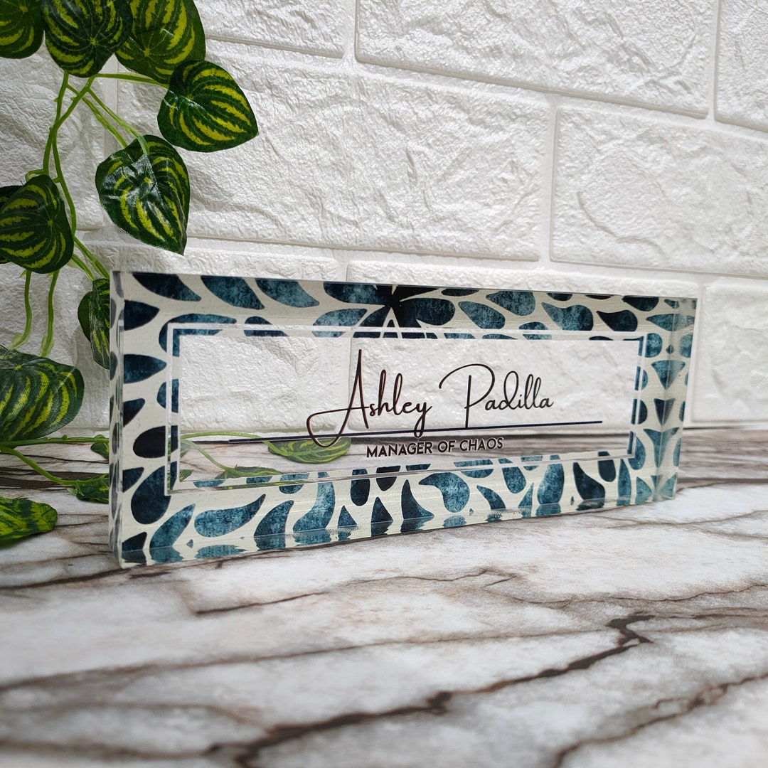 Flower Personalized Name Plate, Custom Desk Sign, Executive Office ...